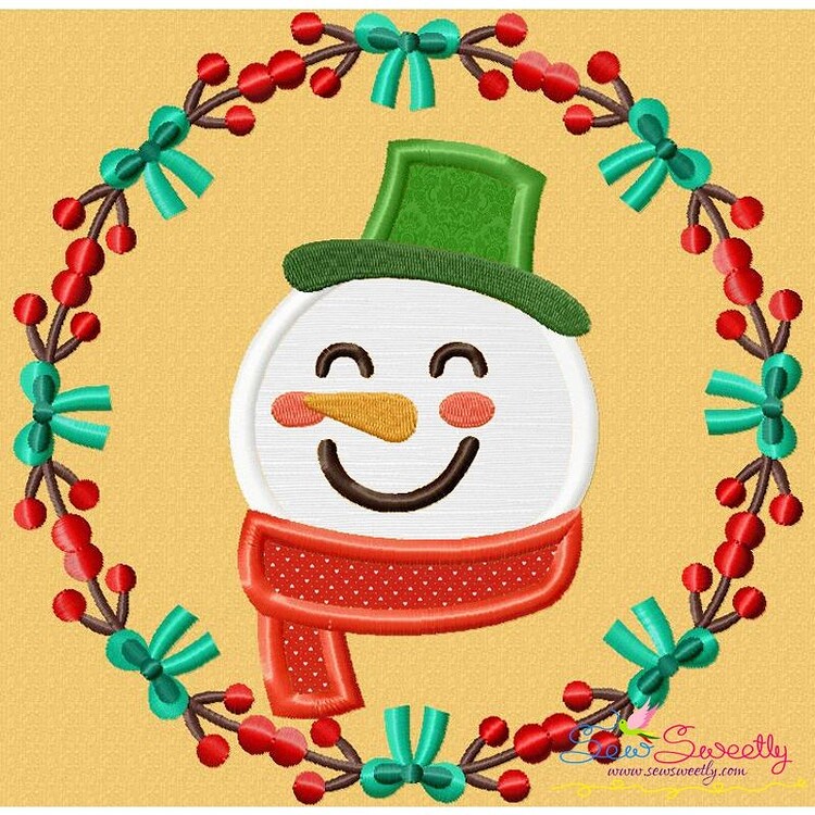 Free Christmas Frame- Snowman Applique Design - Free For 72 Hours ...