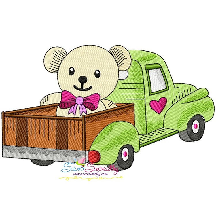 Free Valentine Truck Teddy Bear Embroidery Design - Free For 72 Hours ...