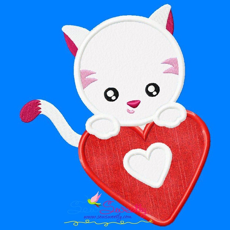 Free Valentine Baby Cat Heart Applique Design - Free For 72 Hours ...