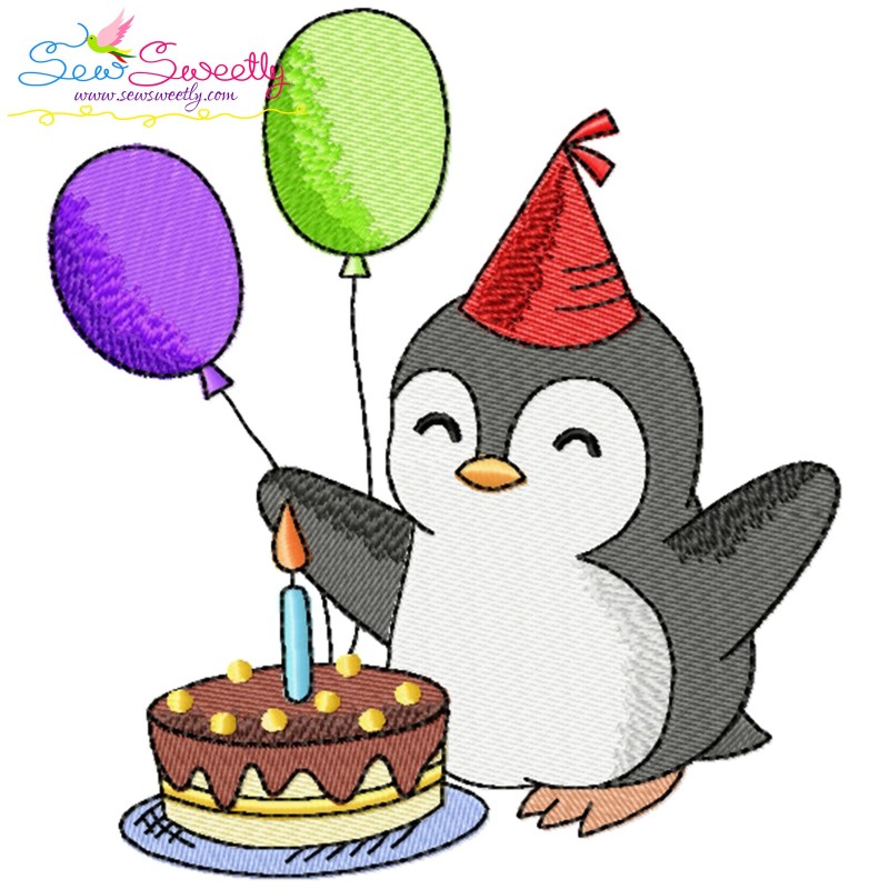 Free Birthday Baby Animal - Penguin Embroidery Design - Free For 72 ...